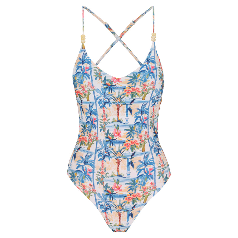 Cross Back One Piece-Positano Sun – Escape to Paradise