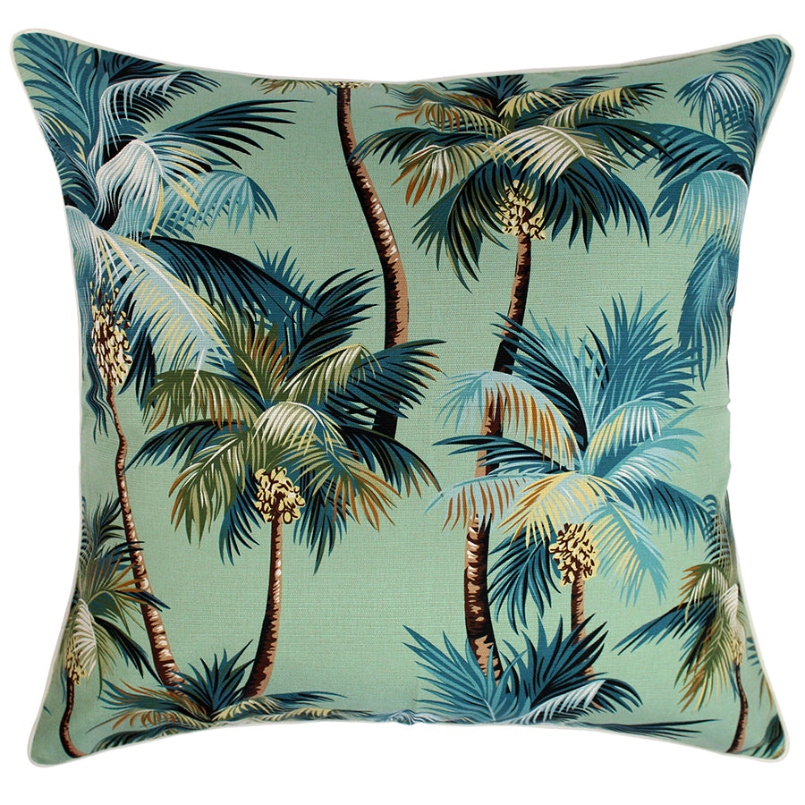 Cushion Cover w/ Piping Palm Trees Lagoon 60cm x 60cm – Escape to Paradise